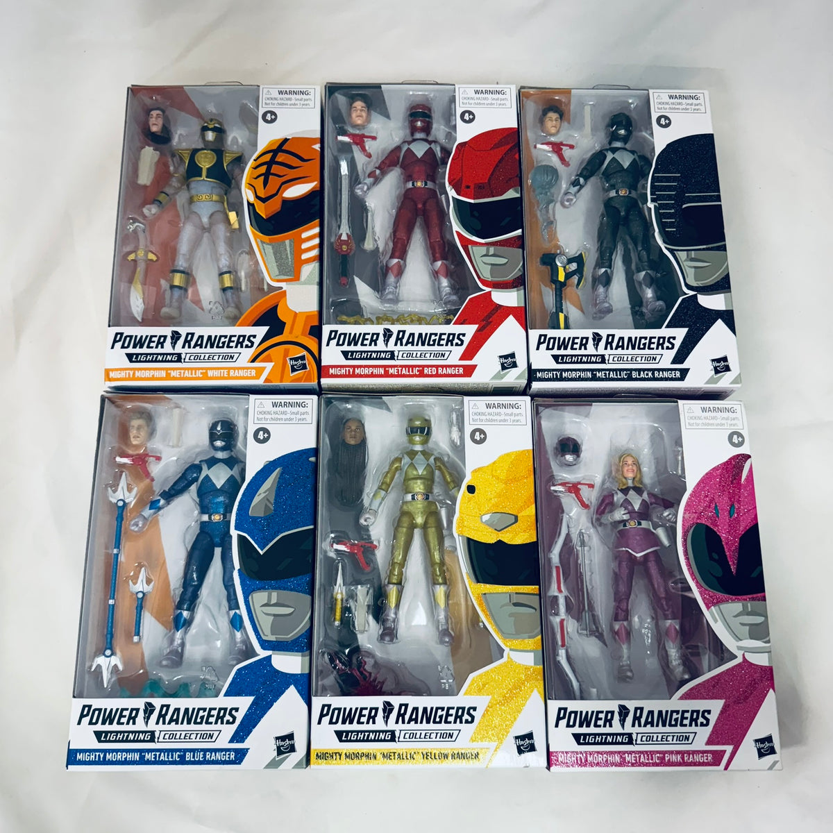 Hasbro Power Rangers Lightning Collection Mighty Morphin Metallic Rang ...
