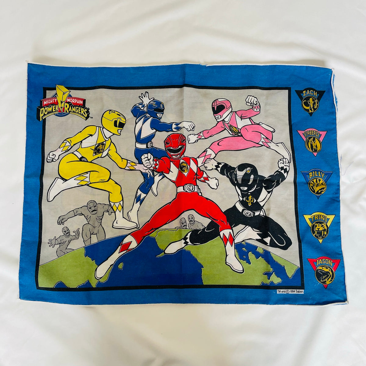 1994 Vintage Mighty Morphin Power Rangers Tea Towel – Angel Grove Toys ...